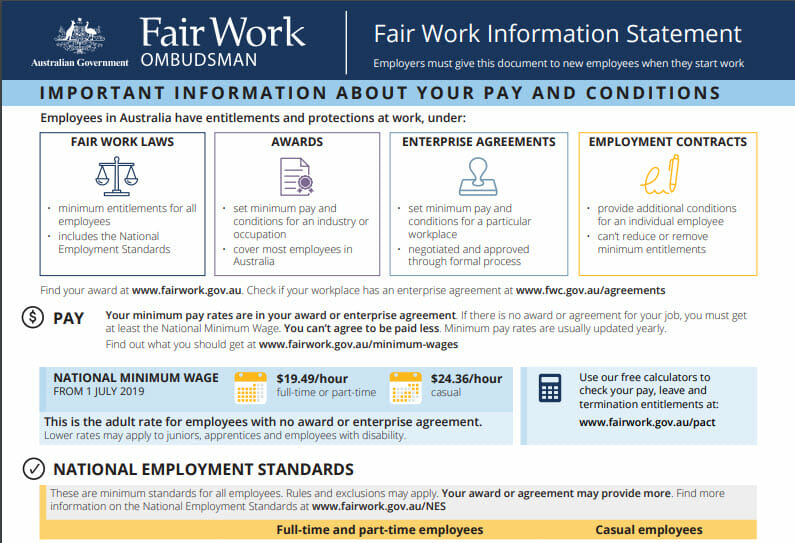 New Fair Work Information Statement Evolution Cloud Accounting New Fair Work Information Statement Evolution Cloud Accounting